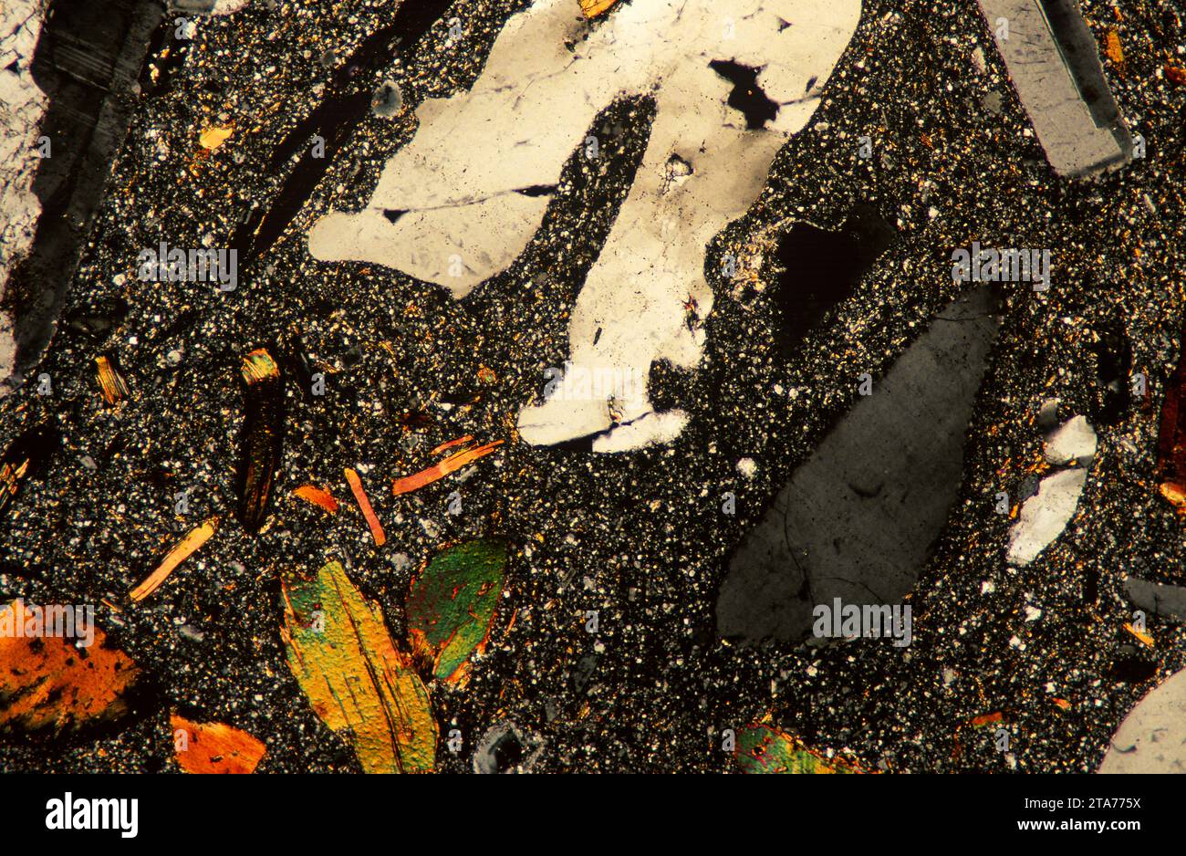 Granite porphyry. Porphyry is a texture of igneous rocks consisting in ...