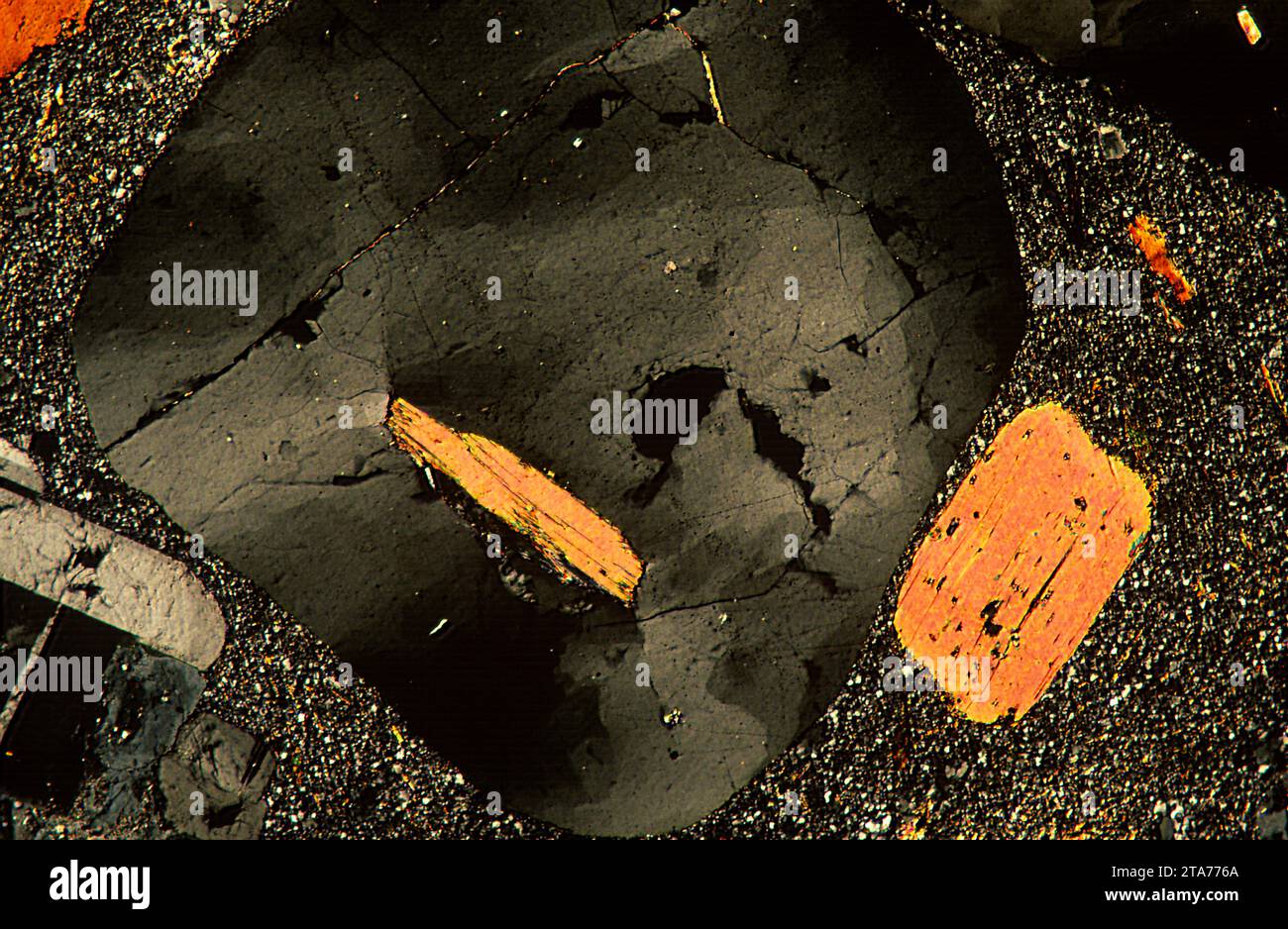 Granite porphyry. Porphyry is a texture of igneous rocks consisting in ...