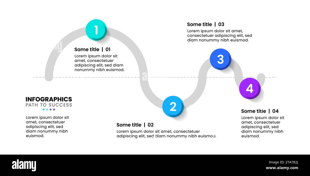 Infographic template with 4 options or steps. Path to success. Can be used for workflow layout ...