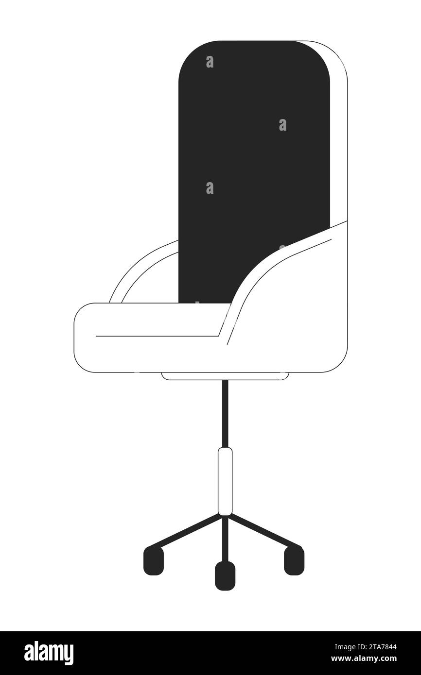 Empty Office Chair Black And White 2d Line Cartoon Object Stock Vector Image And Art Alamy