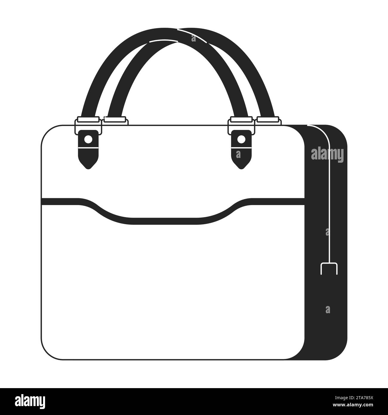 Briefcase Bag Black And White 2d Line Cartoon Object Stock Vector Image And Art Alamy
