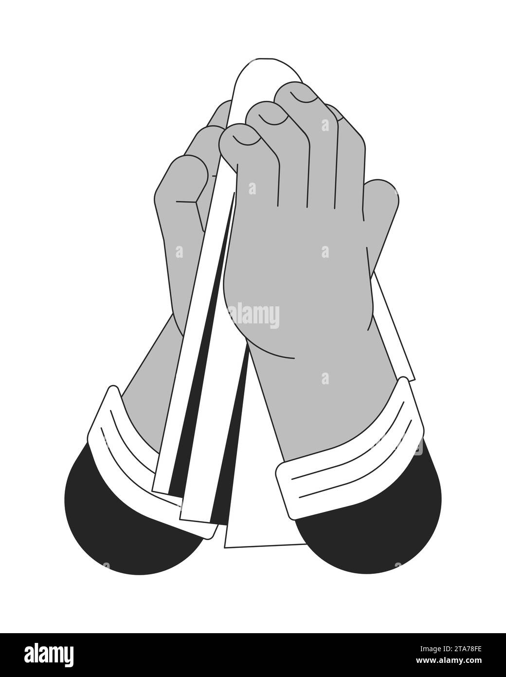 Handkerchief holding cartoon human hands outline illustration Stock ...