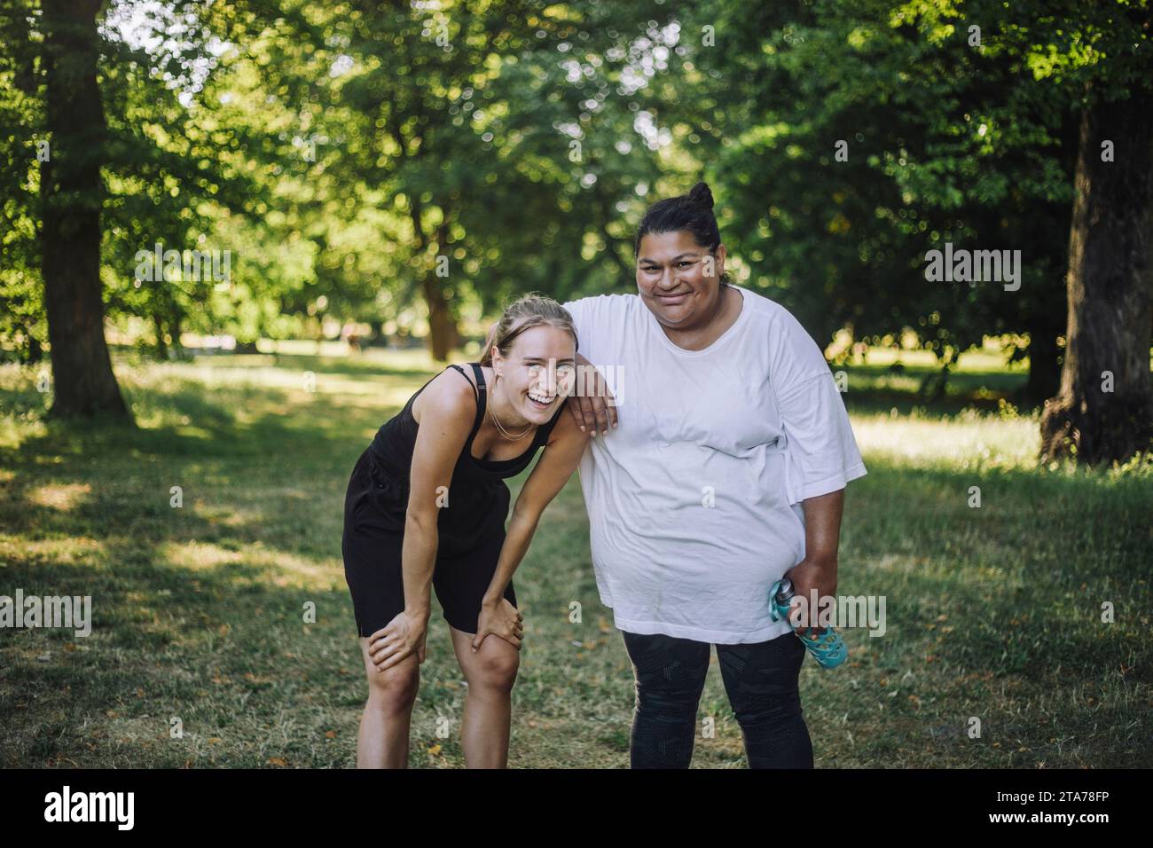 Mature friends laughing work out hi-res stock photography and images ...