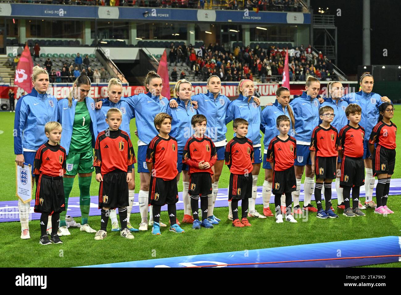 Leuven, Belgium. 31st Oct, 2023. team line up of England ahead of ...