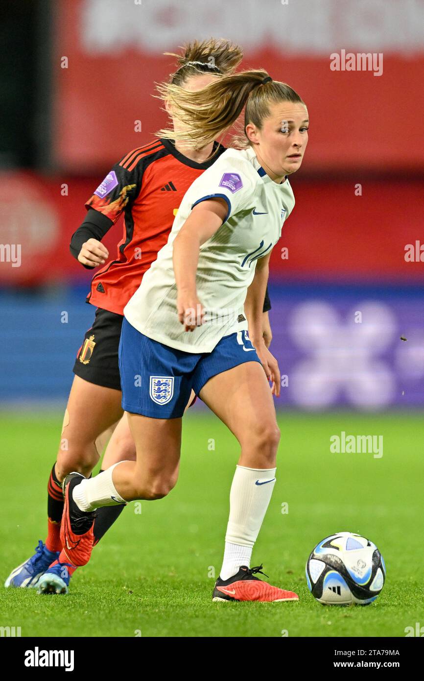 Ella Toone (14) of England pictured during a football match between the ...