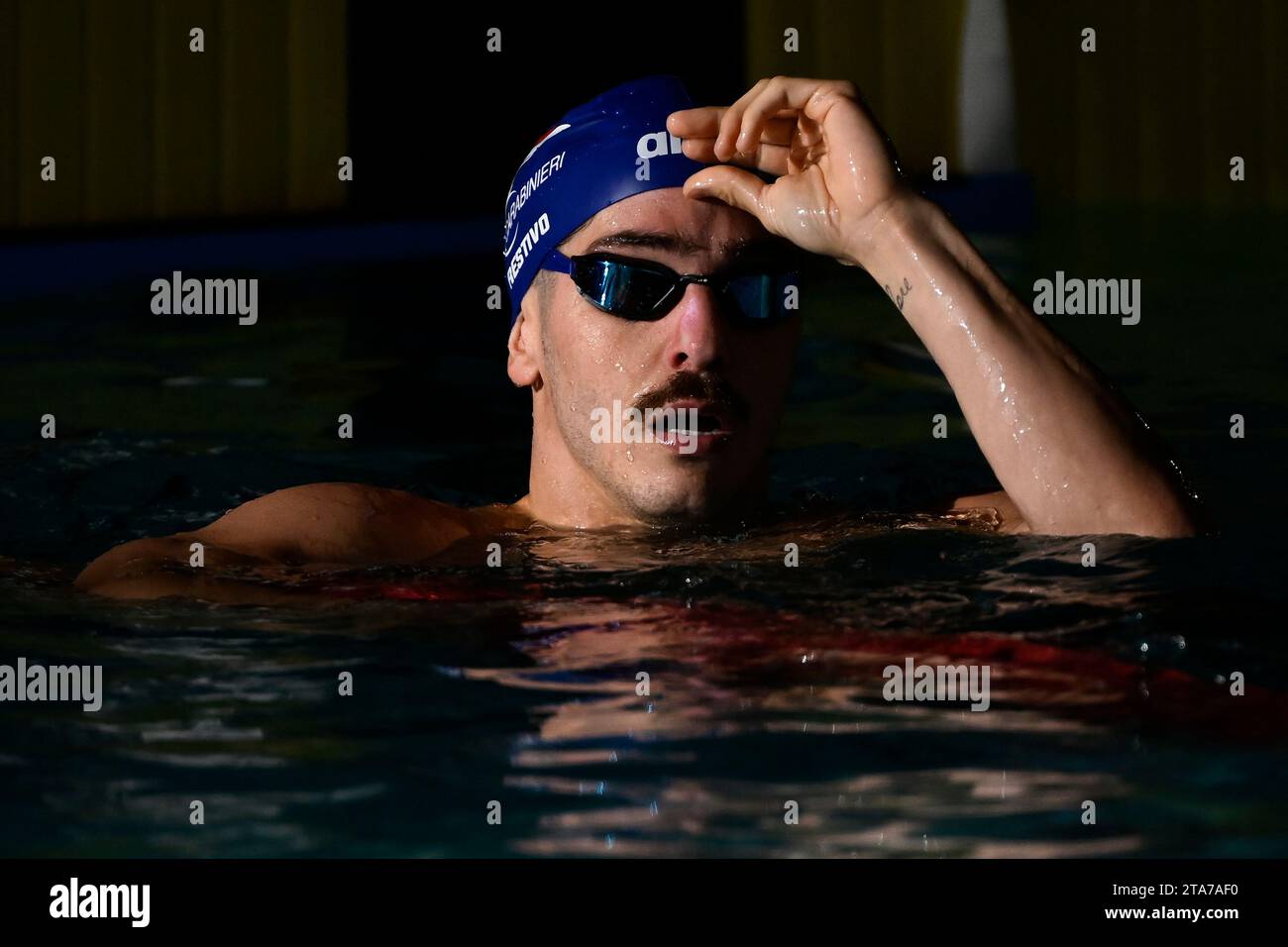 Matteo Restivo of Centro Sp.Vo Carabinieri reacts after competing in ...