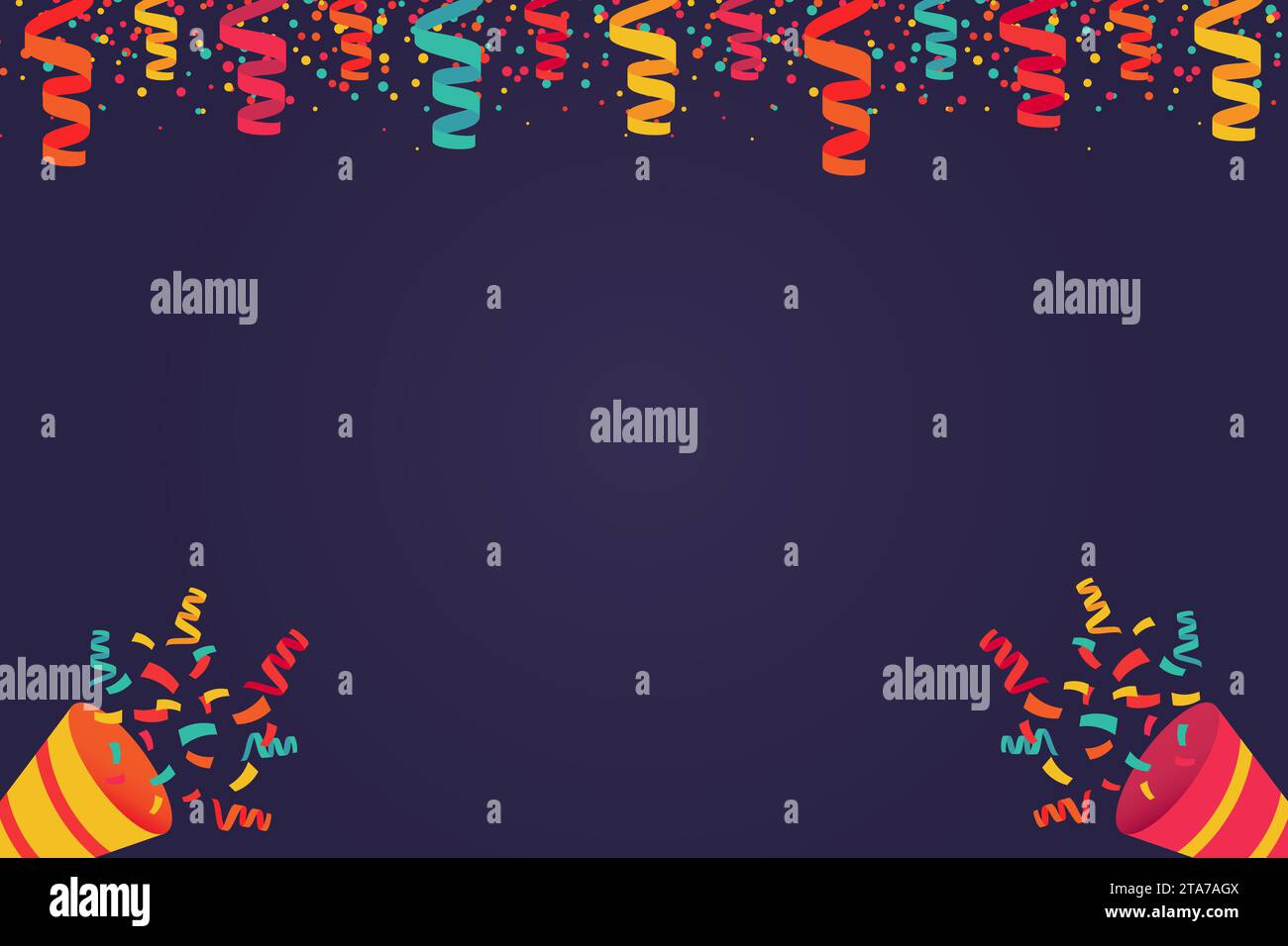 Colored confetti and firecrackers party popper, Vector festive birthday ...