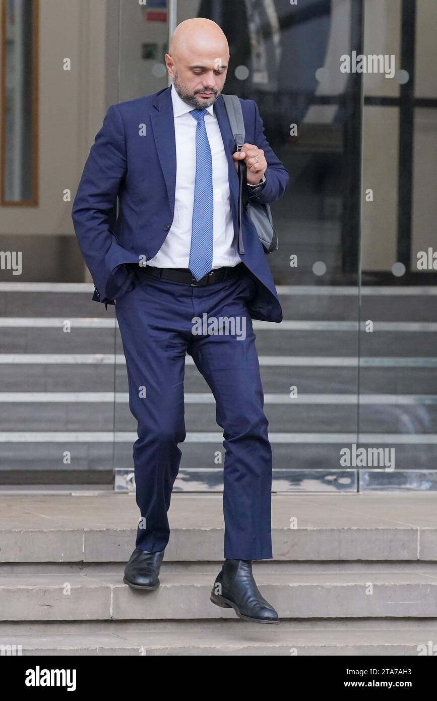 Former health secretary Sajid Javid leaves Dorland House in London ...