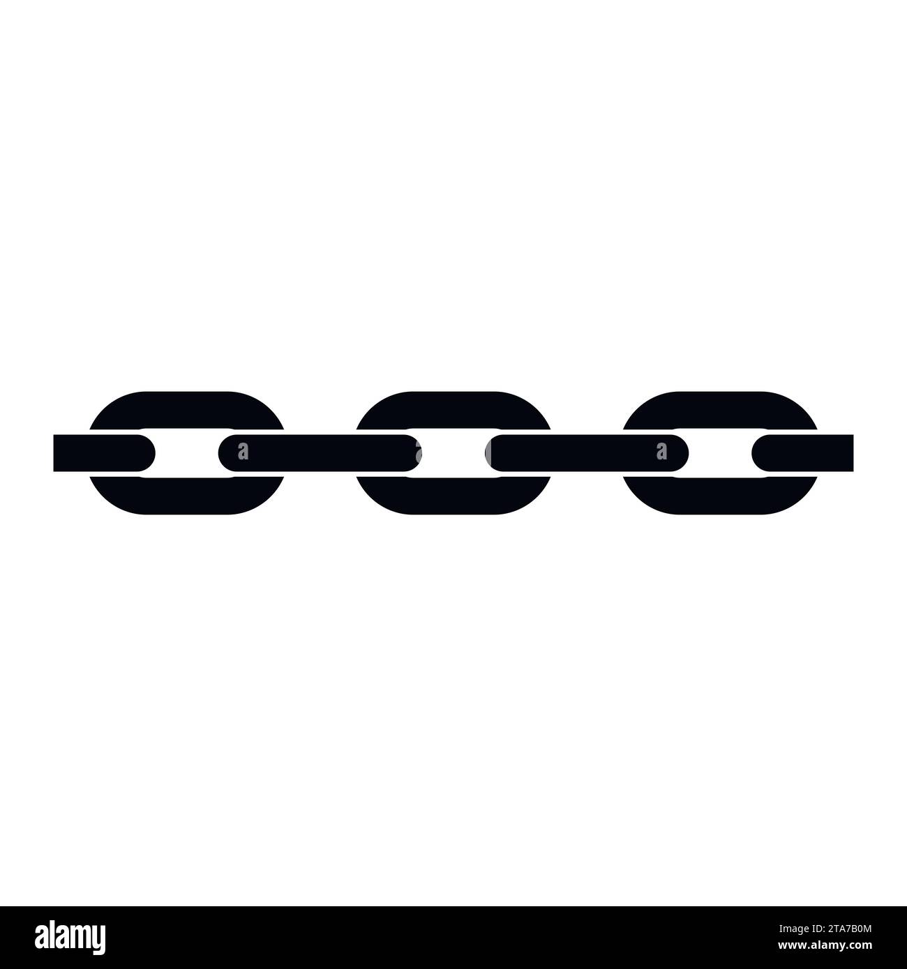 Metal chain black icon isolated on white background. Vector ...