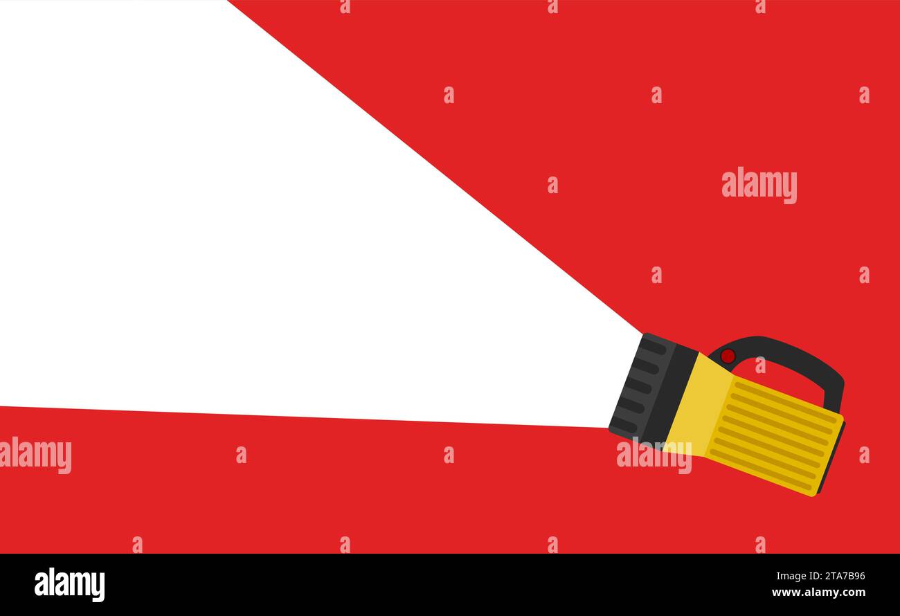 Flashlight with projection spotlight on banner. Place for your text ...