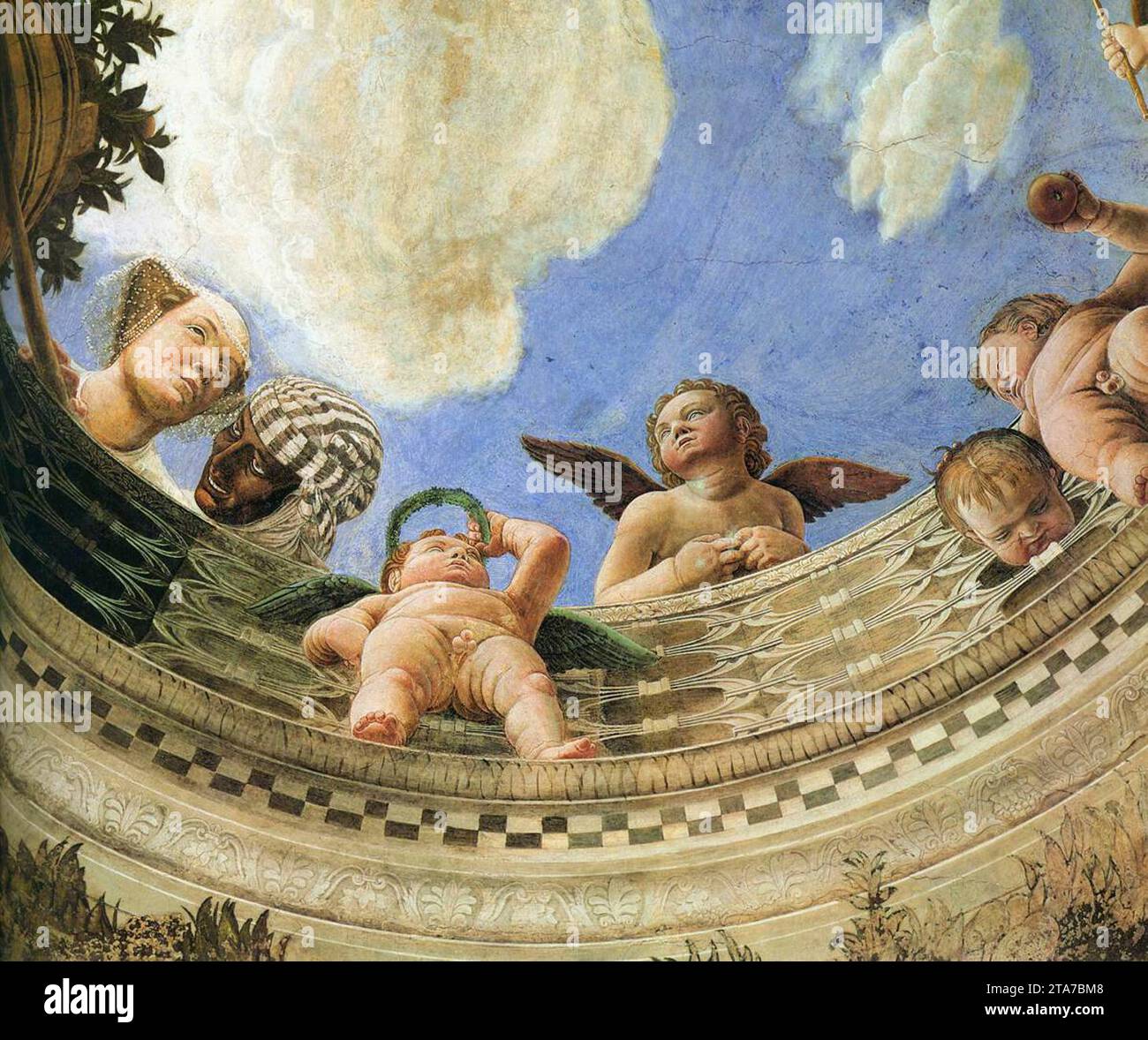 Ceiling Oculus (detail) 1465-74 by Andrea Mantegna Stock Photo - Alamy