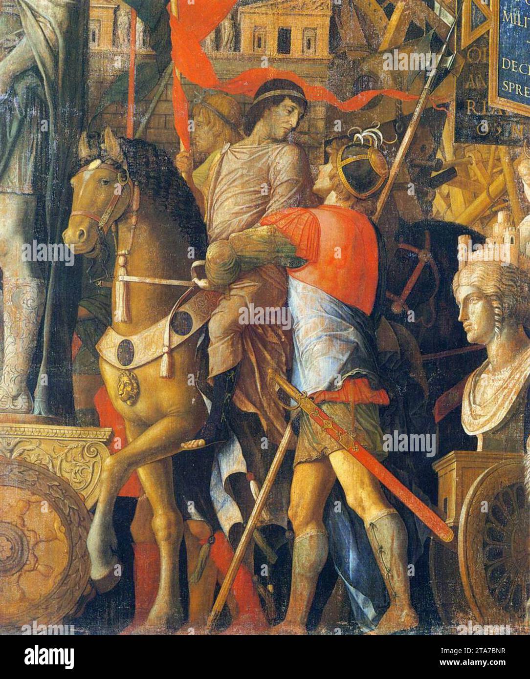 Triumphs of Caesar (scene 2, detail) 1485-95 by Andrea Mantegna Stock ...
