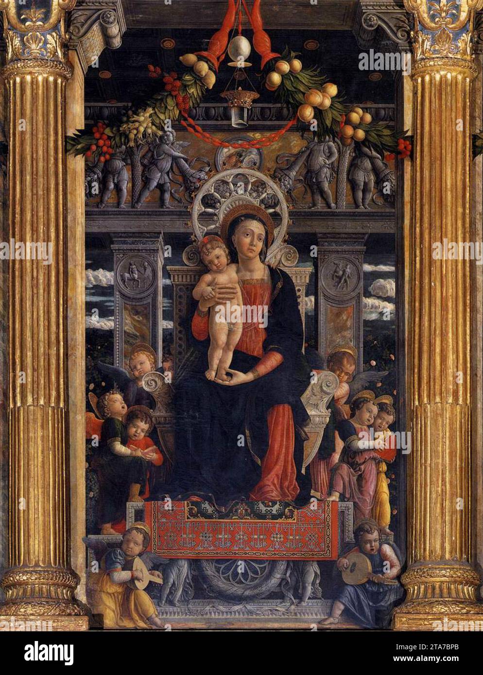 San Zeno Polyptych (central panel) 1457-60 by Andrea Mantegna Stock ...