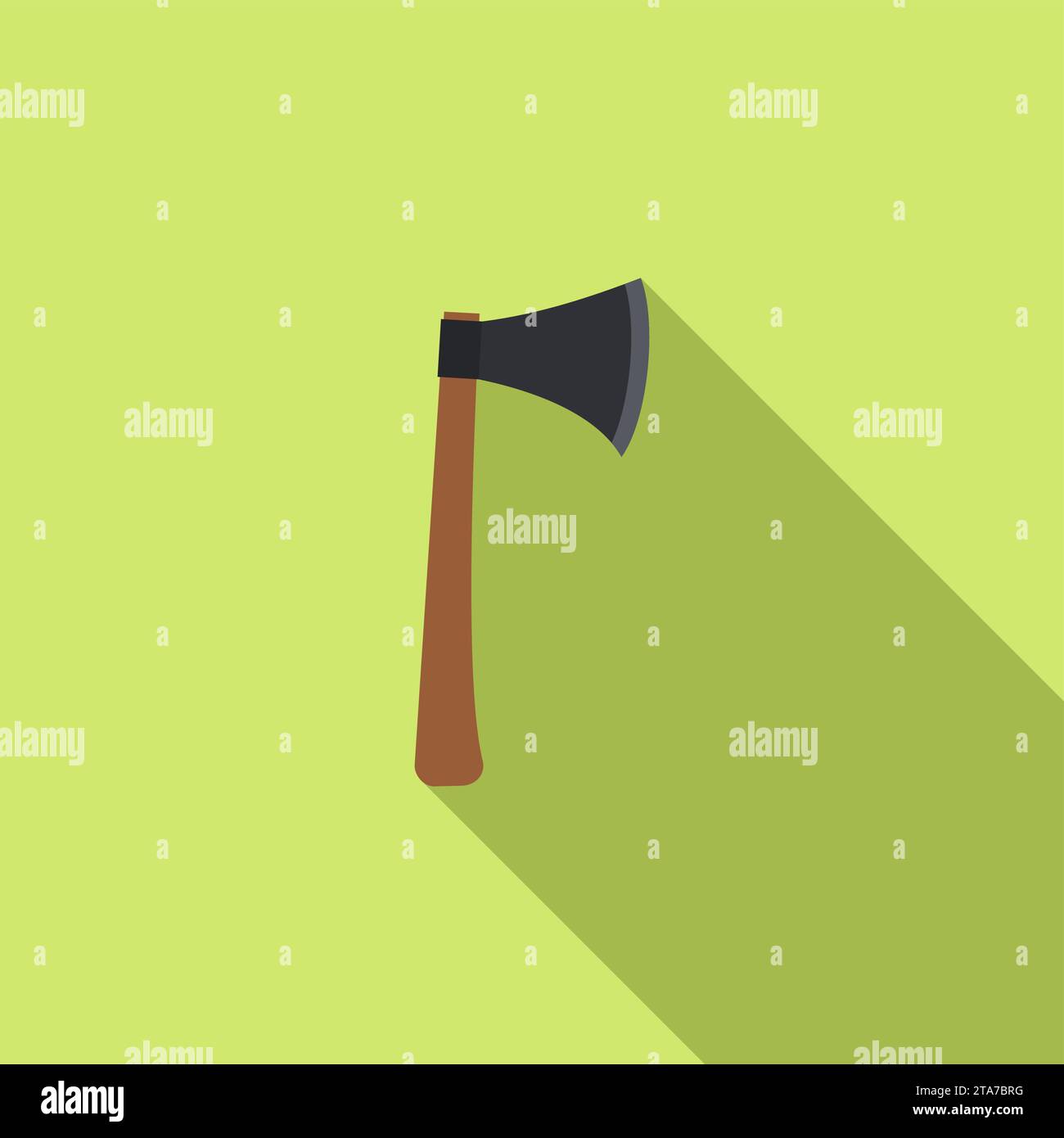 Ax icon in flat style on green background with long shadow. Vector ...
