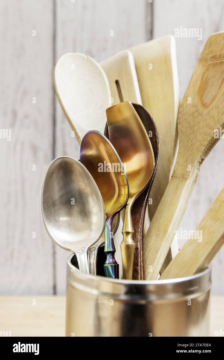 Ceramic rustic style spoons hi-res stock photography and images - Alamy
