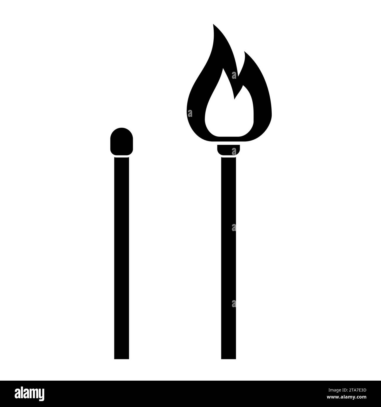Match with fire icon isolated on white background. Vector illustration ...