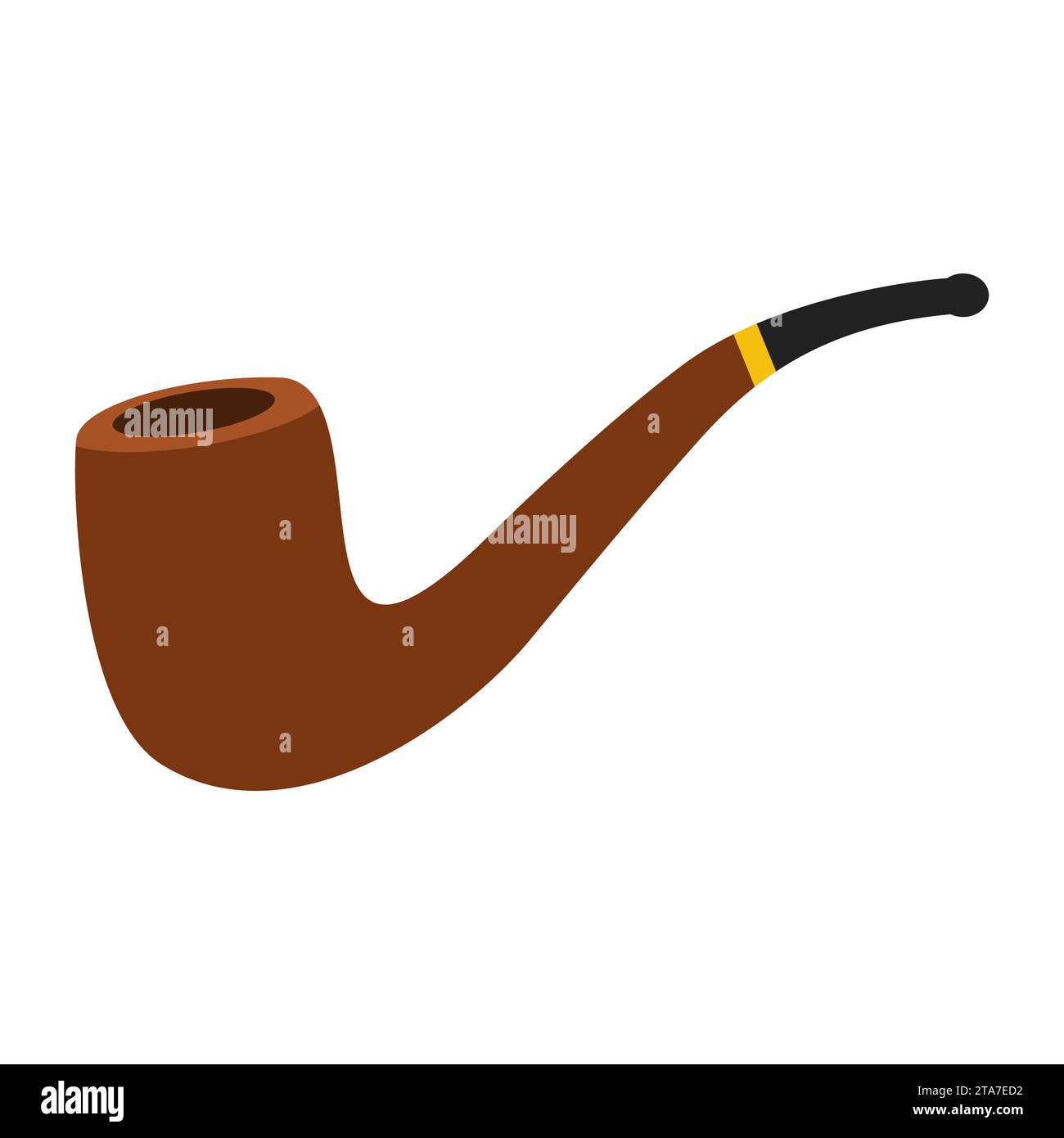 Smoking pipe icon in flat style isolated on white background. Vector illustration Stock Vector ...