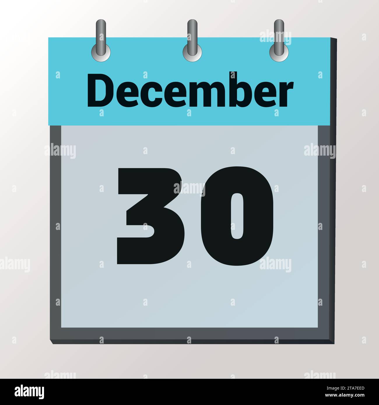 day on the calendar, vector image format, December 30 Stock Vector ...