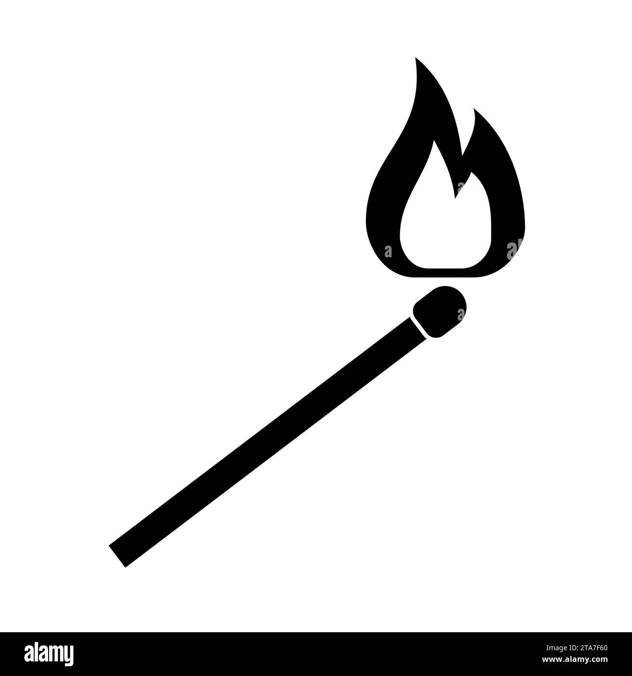 Match with fire icon isolated on white background. Vector illustration ...