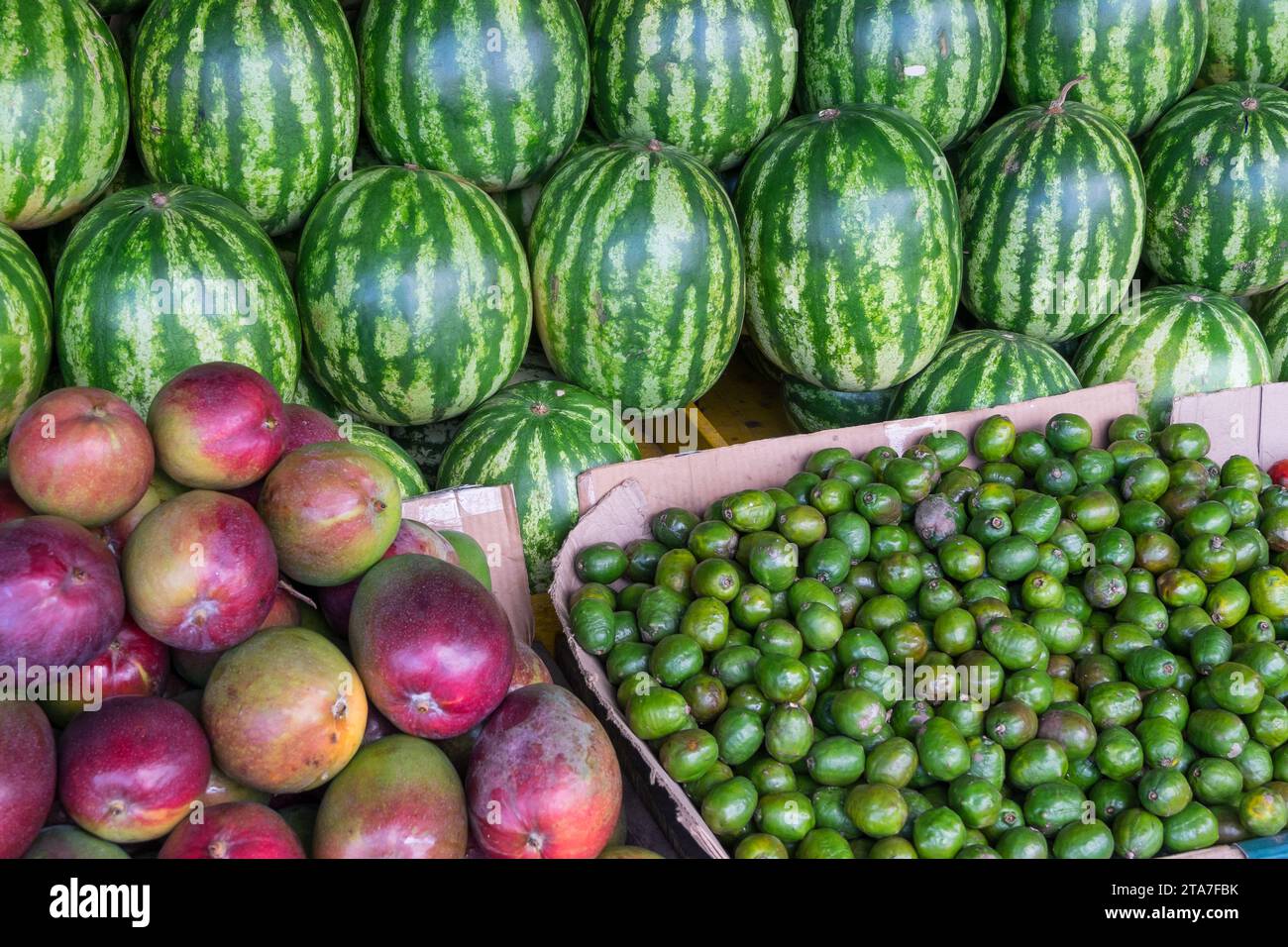 Tropical fruits in a market in Costa Rica Stock Photo - Alamy