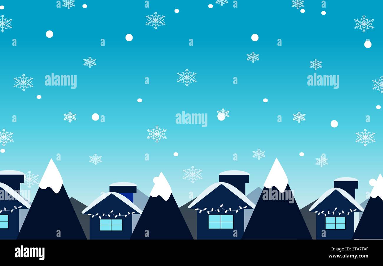 Beautiful snow scenery in Stock Vector Images - Alamy