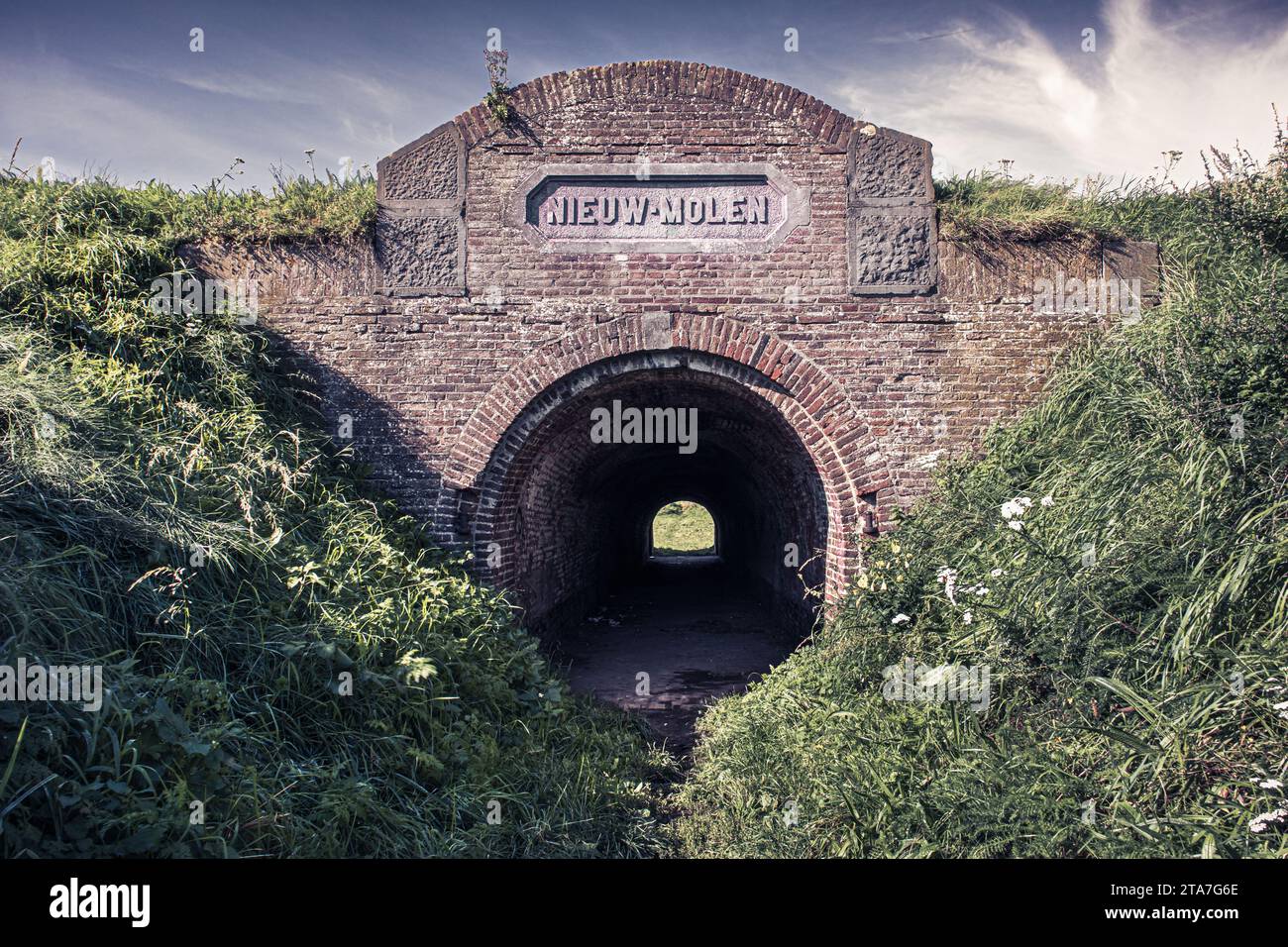 Brick old tunnel, Holland Stock Photo - Alamy