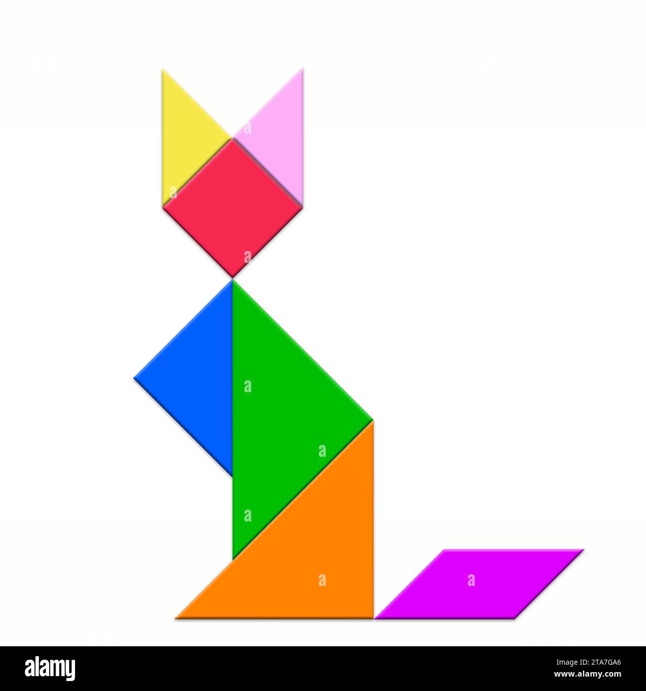 Classic tangram in the shape of a cat, 2D illustration Stock Photo - Alamy