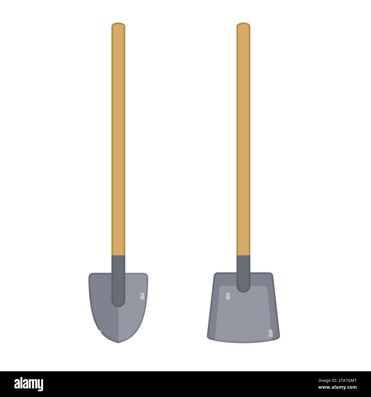 Shovels isolated on white background. Work tool for outdoor activities ...