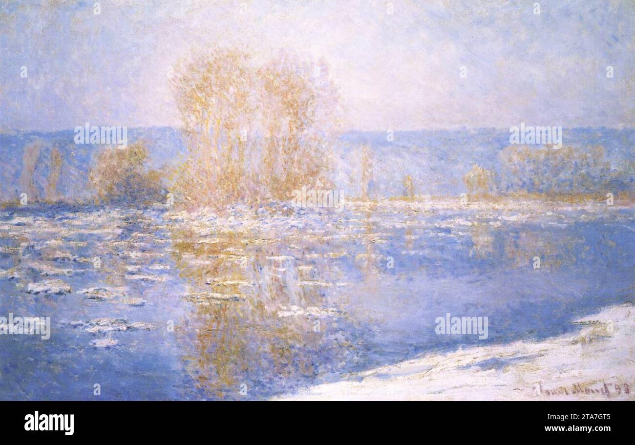 Floating Ice at Bennecourt 1893 by Claude Monet Stock Photo - Alamy