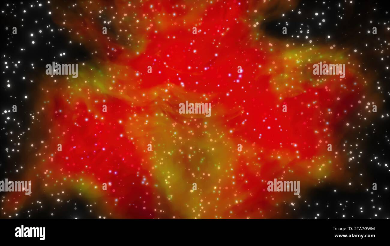 Abstract colorful nebula with stars. Computer generated 3d render Stock ...