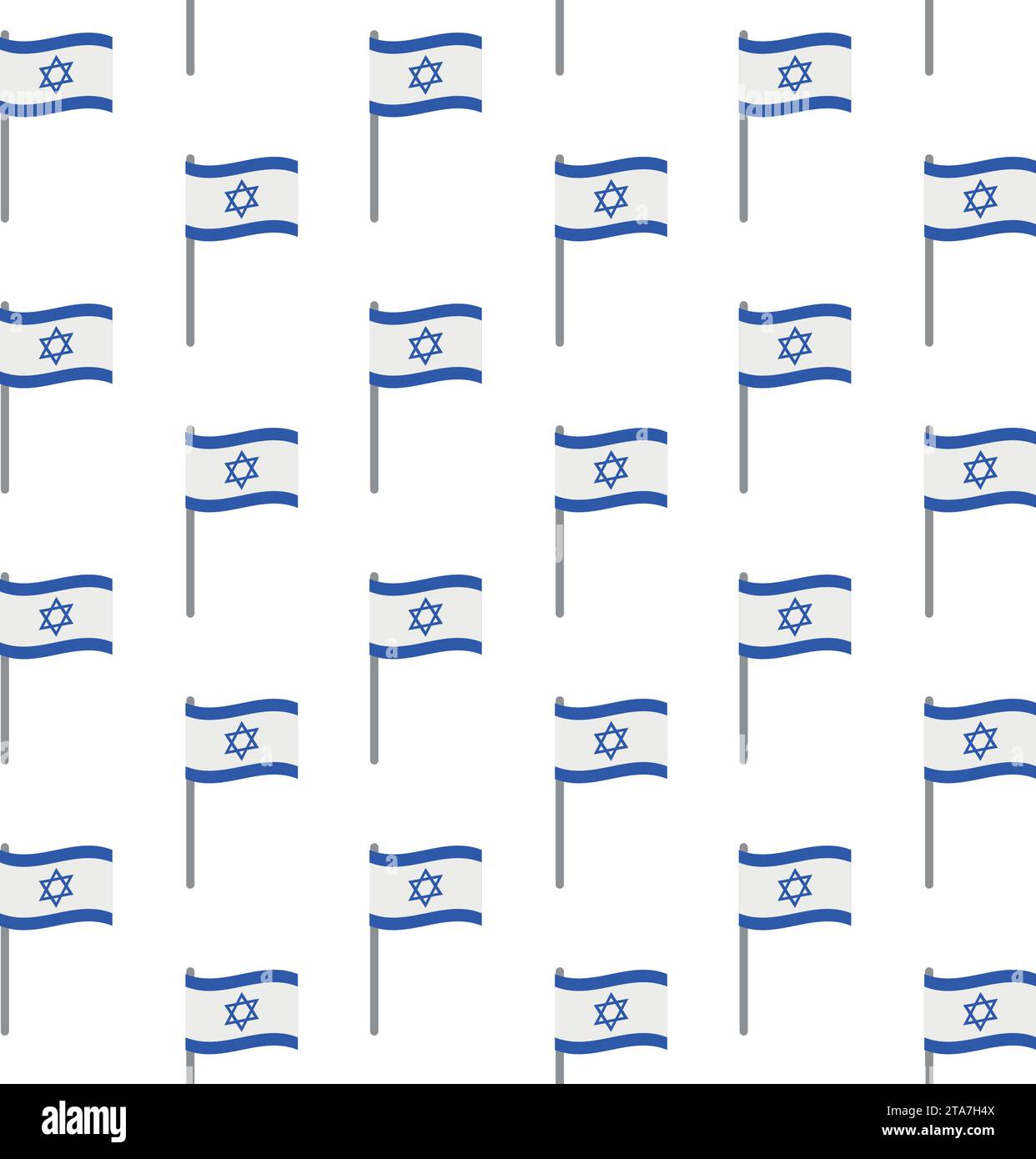 Vector seamless pattern of flat Israel flag isolated on white ...