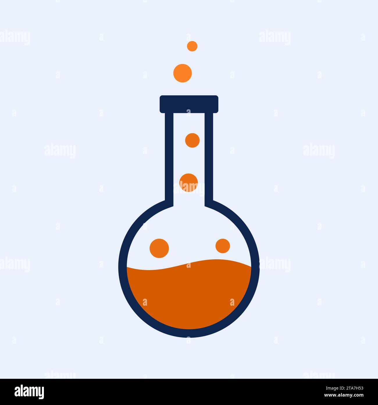 Lab flask icon isolated on blue background, Laboratory glassware or ...