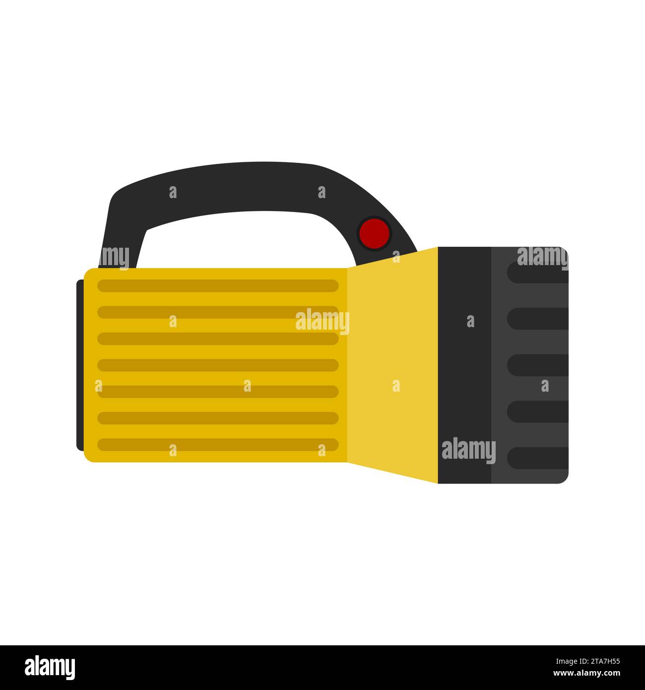 Yellow flashlight handle isolated on white background. Vector ...