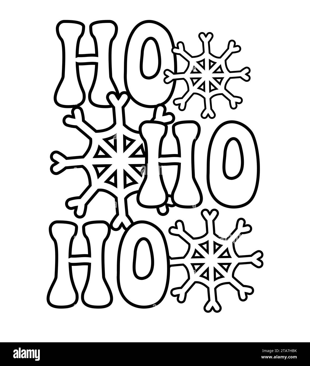 Vector groovy Christmas Santa ho ho ho lettering isolated on white ...
