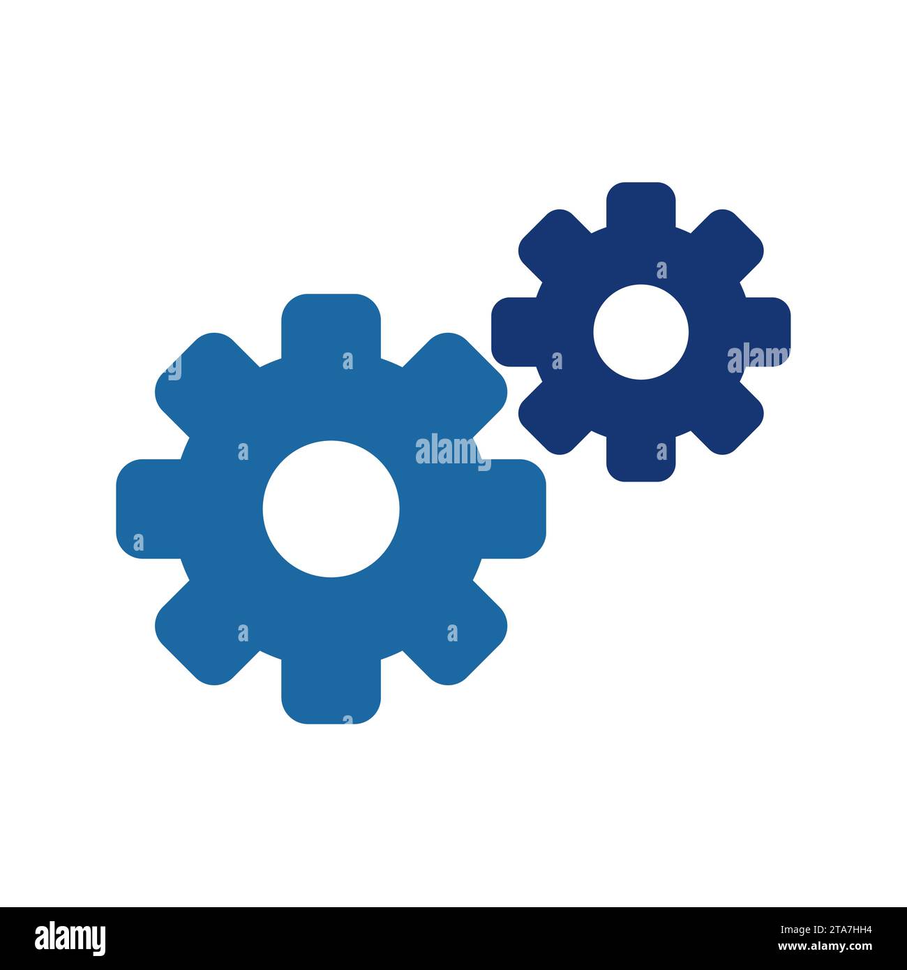 Blue gears icon isolated on white background. Cogwheel Vector ...