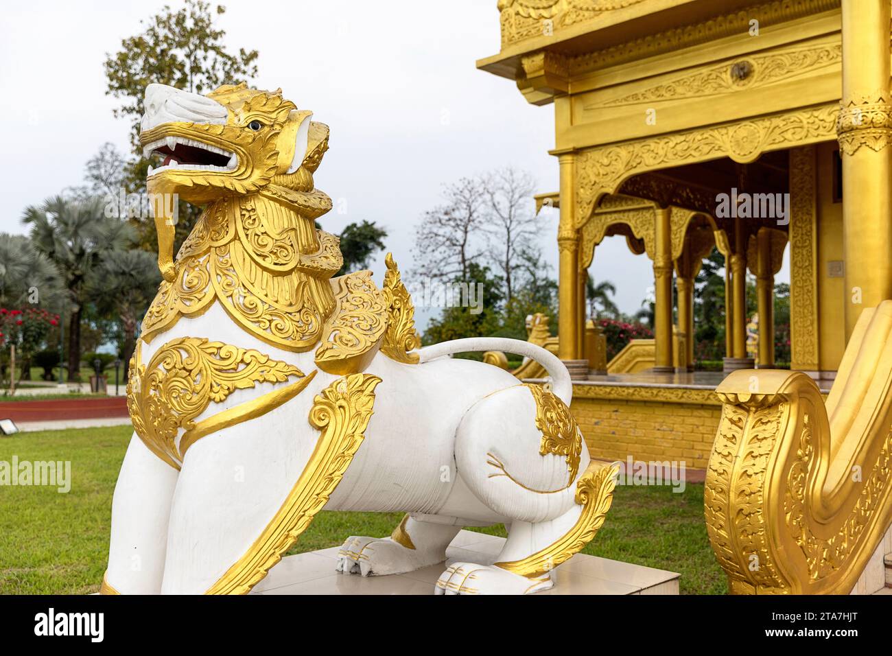Spectacular animal statue near Golden Pagoda of Namsai, also known as ...