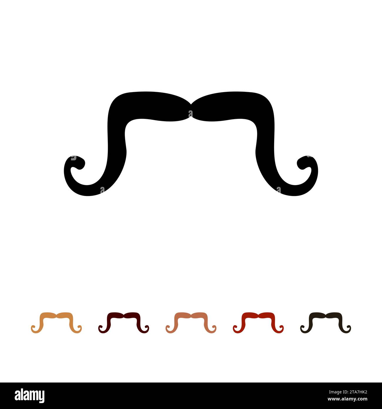 Mustaches icon silhouette isolated on white background. Men different ...