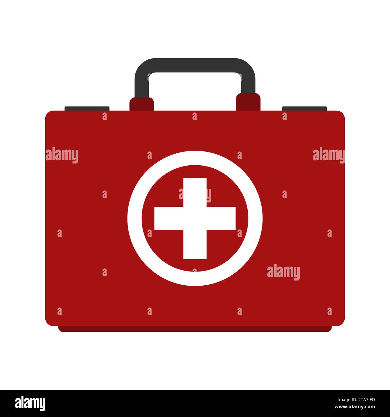 Red first aid kit isolated on white background. Health, help and ...