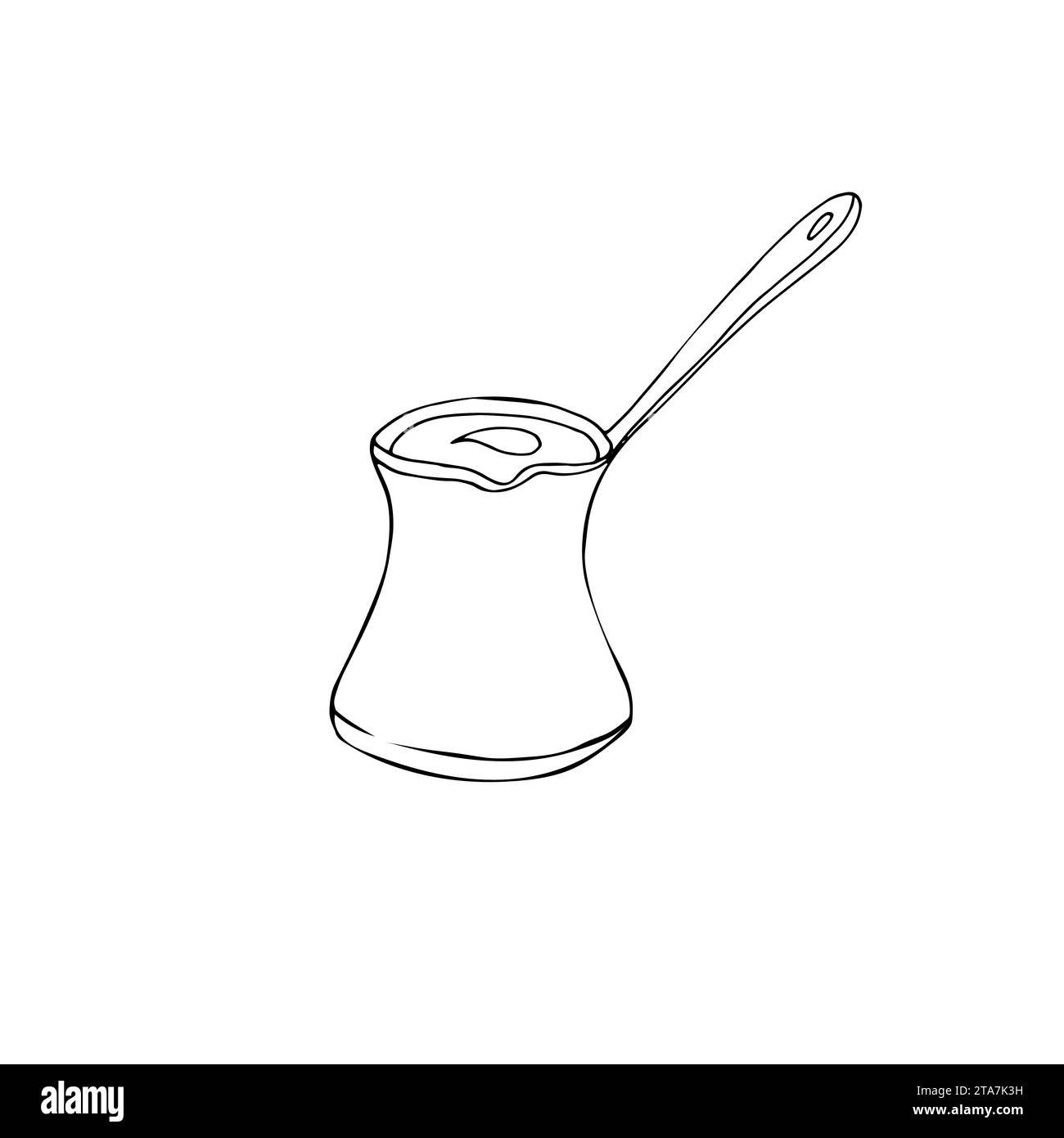 Vector illustration of traditional turkish coffee for brewing. Isolated ...