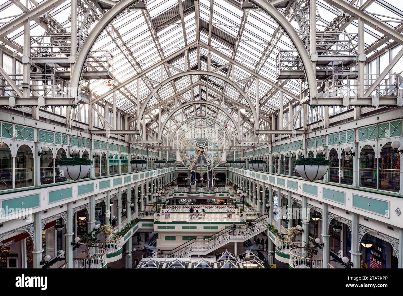 Iron and glass building of St Stephen's Green shopping centre at the ...