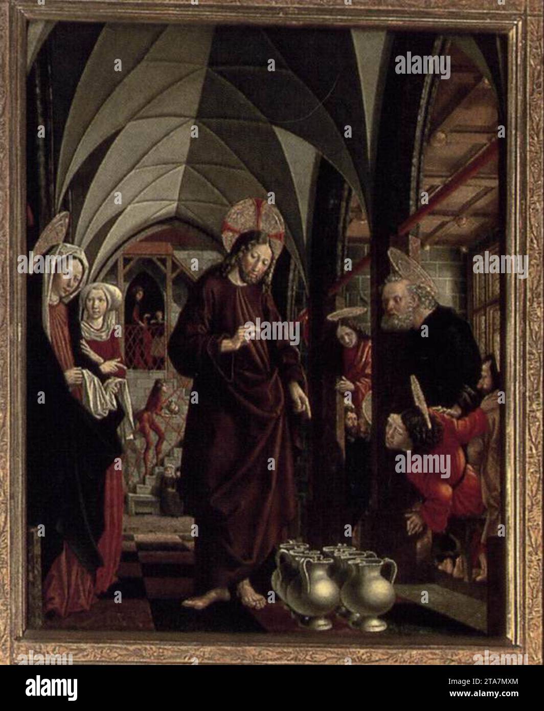 St Wolfgang Altarpiece: Marriage at Cana 1479-81 by Michael Pacher ...