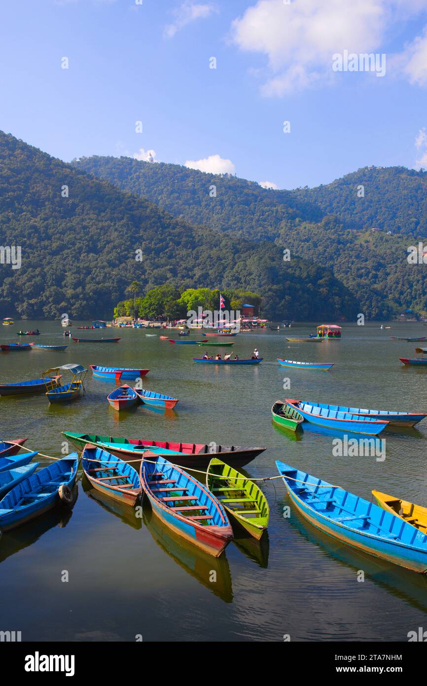 Nepal, Pokhara, Phewa Tal, Phewa Lake, boats Stock Photo - Alamy
