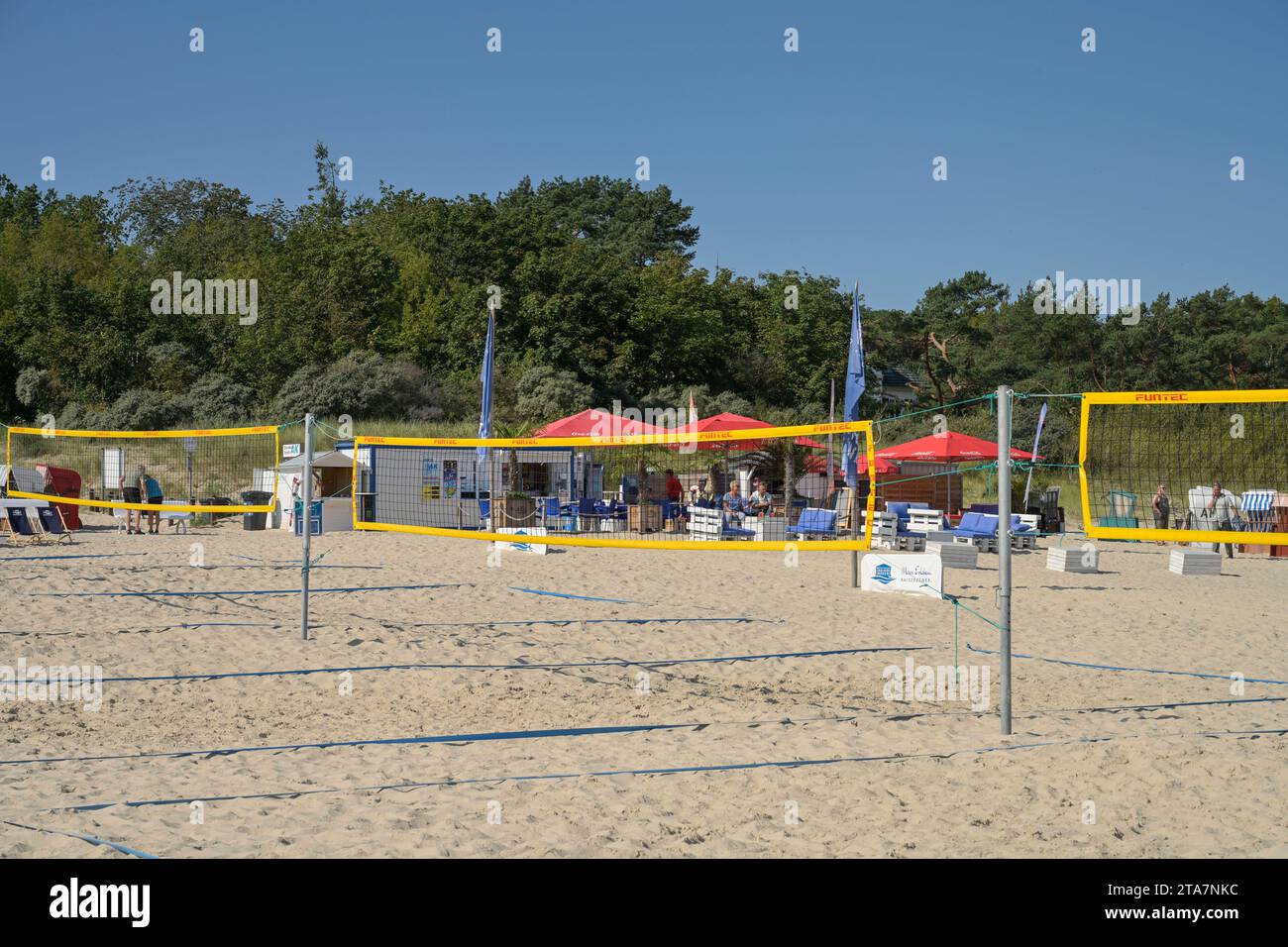 Sportstrand, Beachvolleyball Spielfelder, Ahlbeck, Usedom, Mecklenburg ...