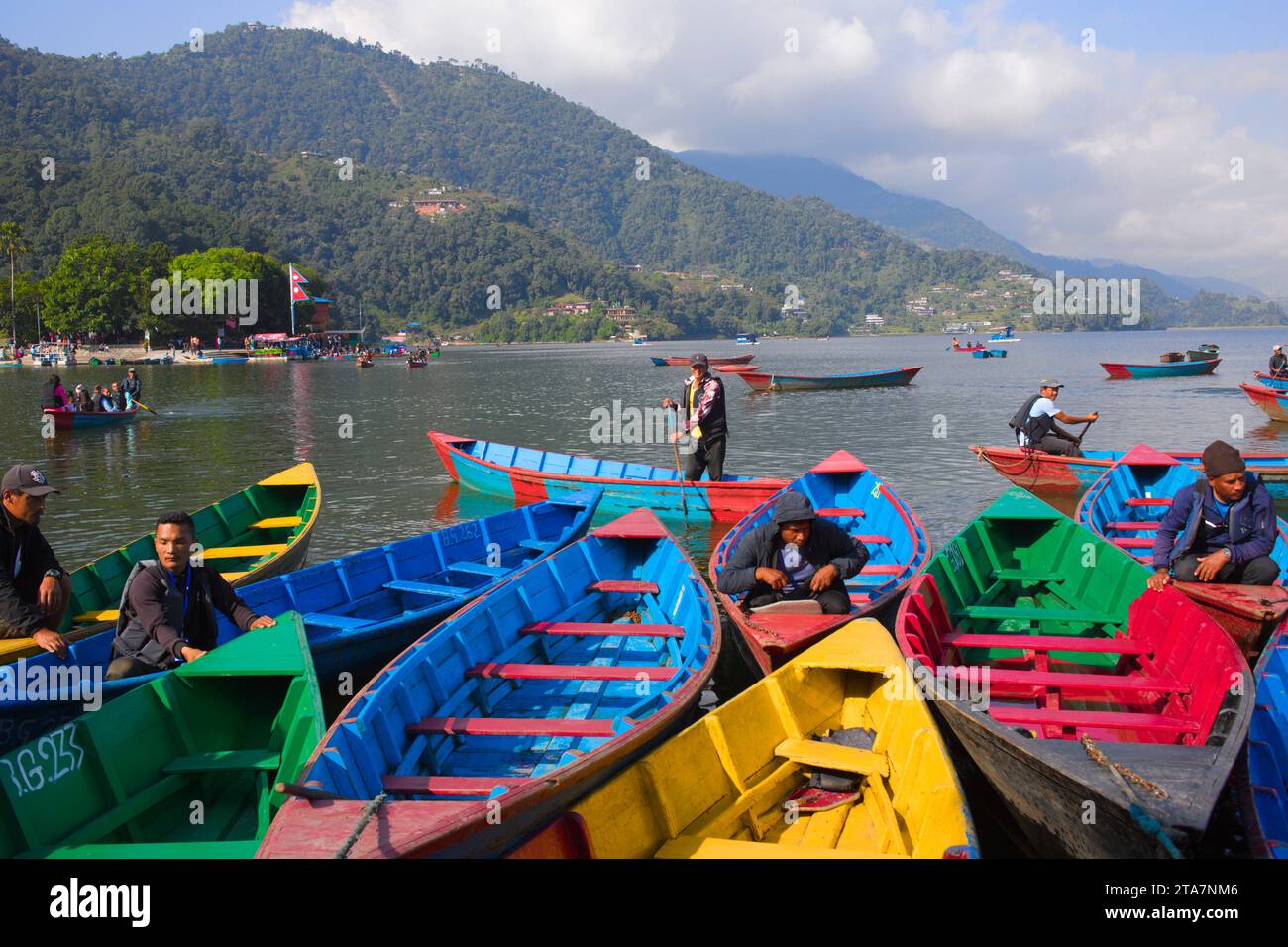 Nepal, Pokhara, Phewa Tal, Phewa Lake, boats Stock Photo - Alamy