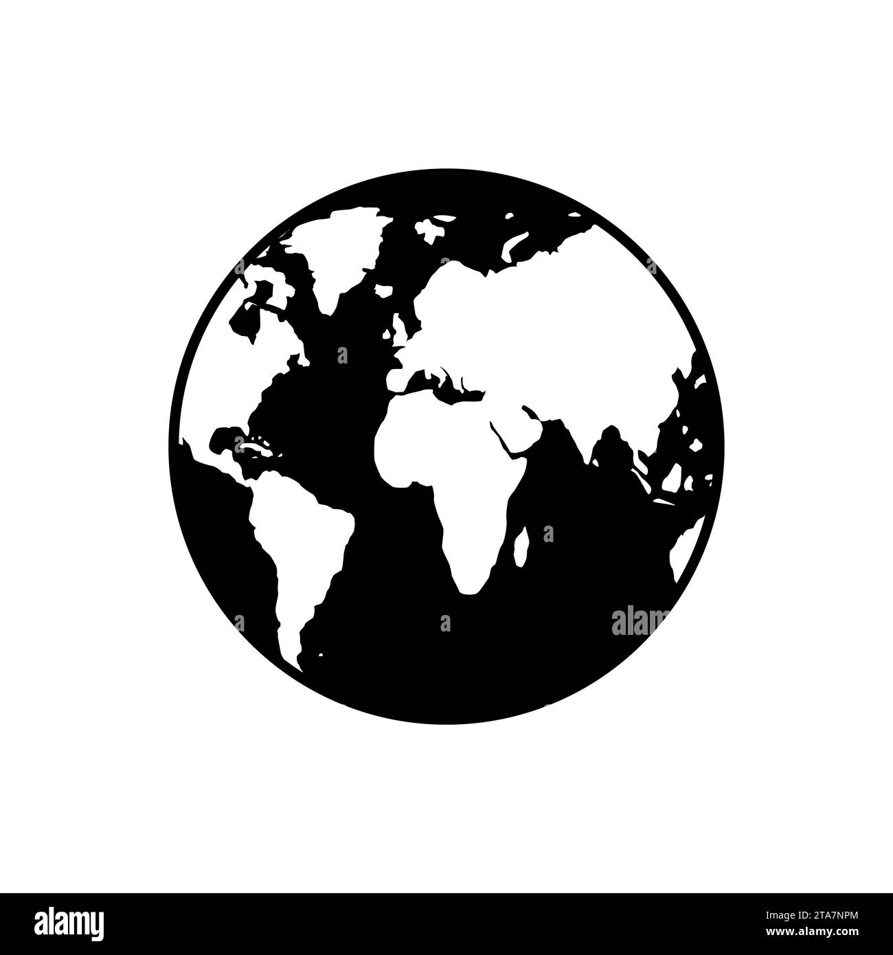 Planet Earth icon isolated on white background. World globe Vector ...