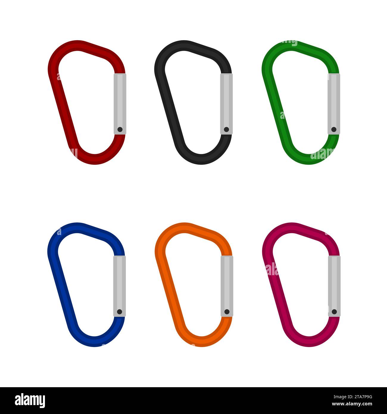 Colorful Carabiner set icon isolated on white background. Vector ...