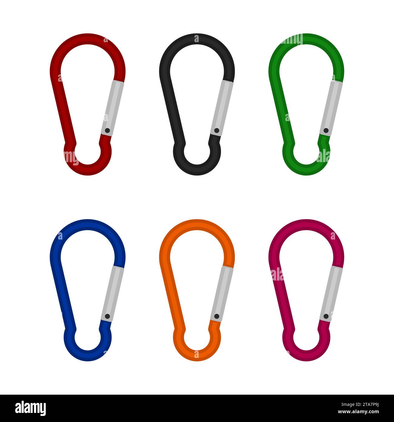 Colorful Carabiner set icon isolated on white background. Vector ...