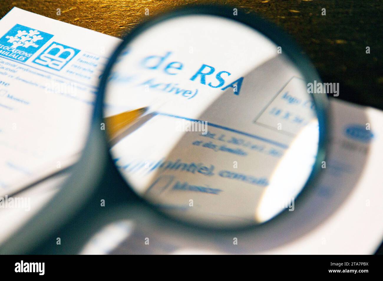 Illustration of the RSA (Active Solidarity Income), an application form ...