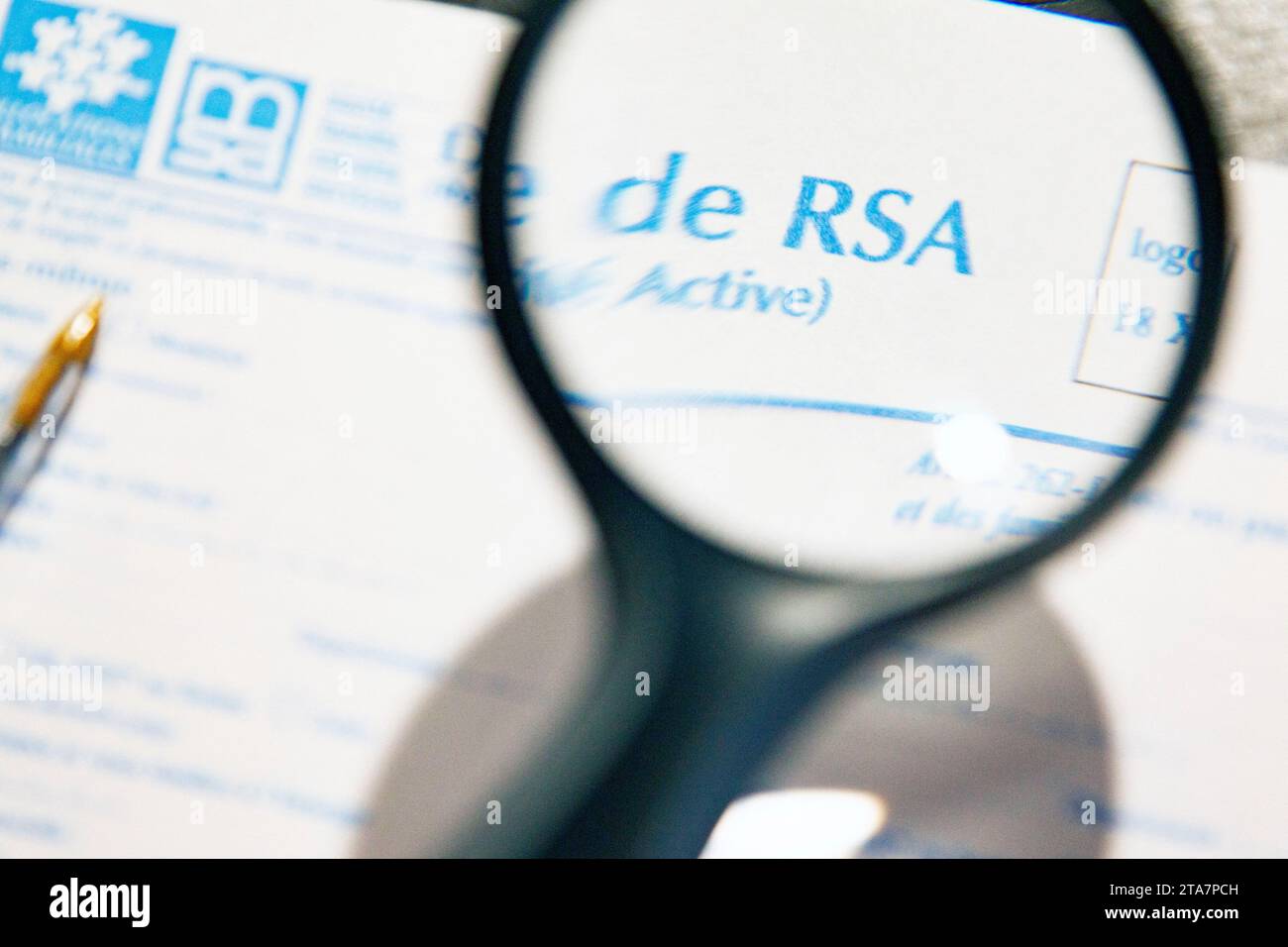 Illustration of the RSA (Active Solidarity Income), an application form ...