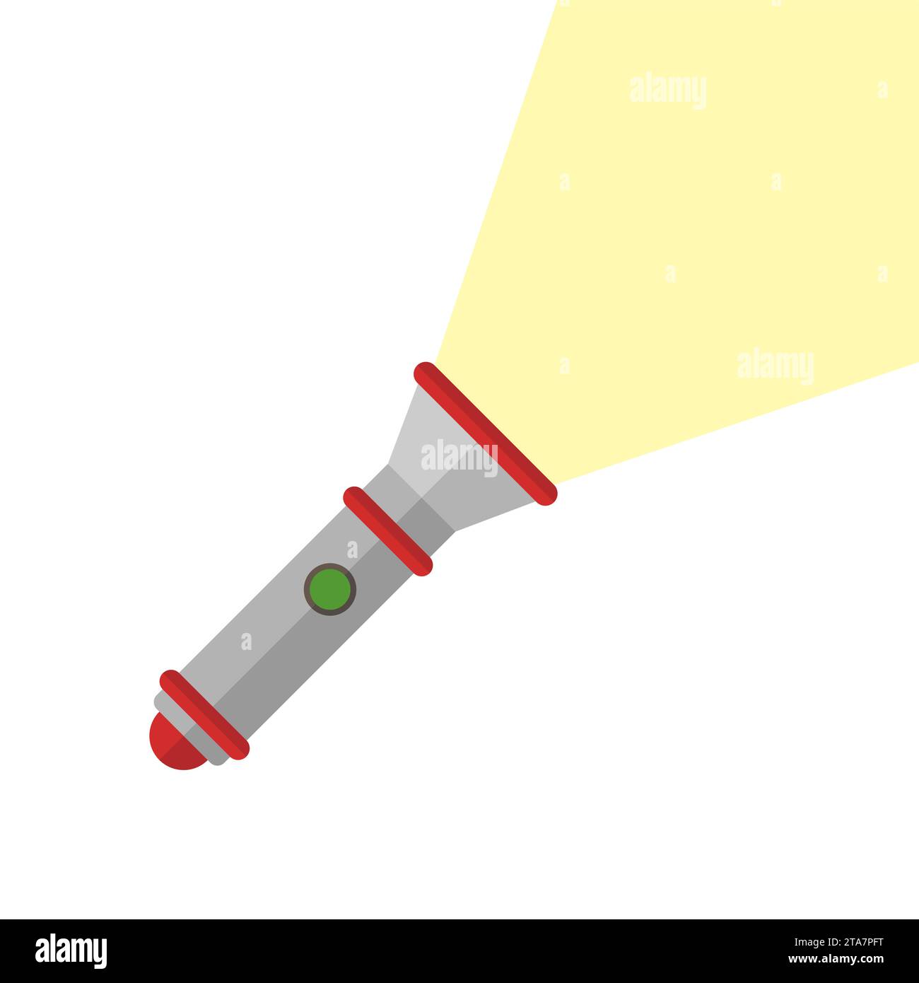Flashlight icon in flat style isolated on white background. Vector ...
